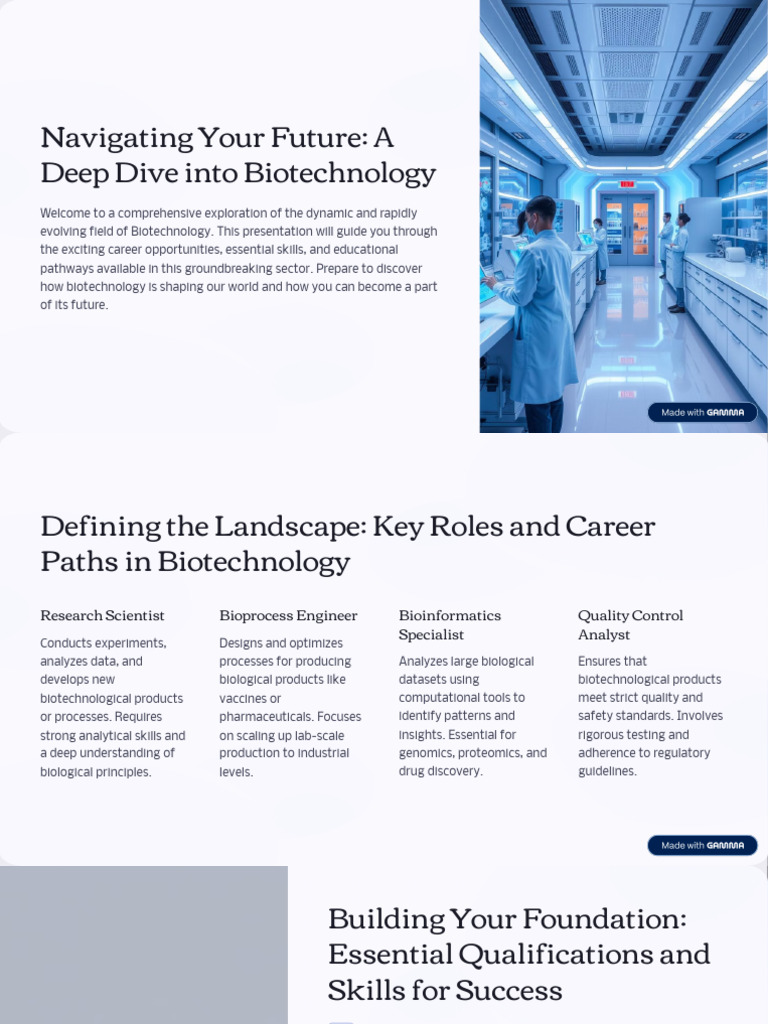 Navigating Your Future A Deep Dive Into Biotechnology | PDF ...