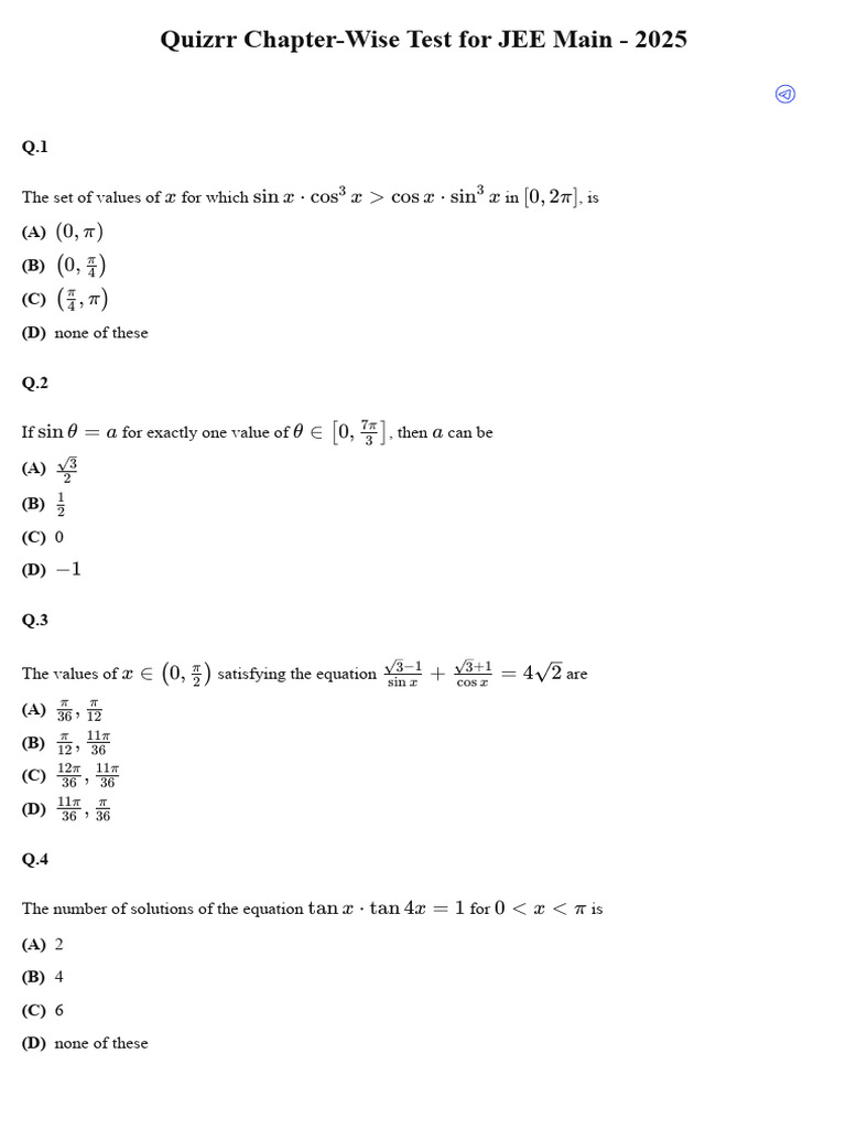 Trigonometric Equations | PDF | Trigonometric Functions | Mathematics