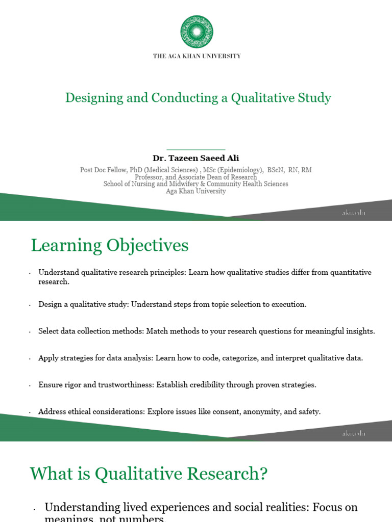 Designing and Conducting A Qualitative Study | PDF | Qualitative ...