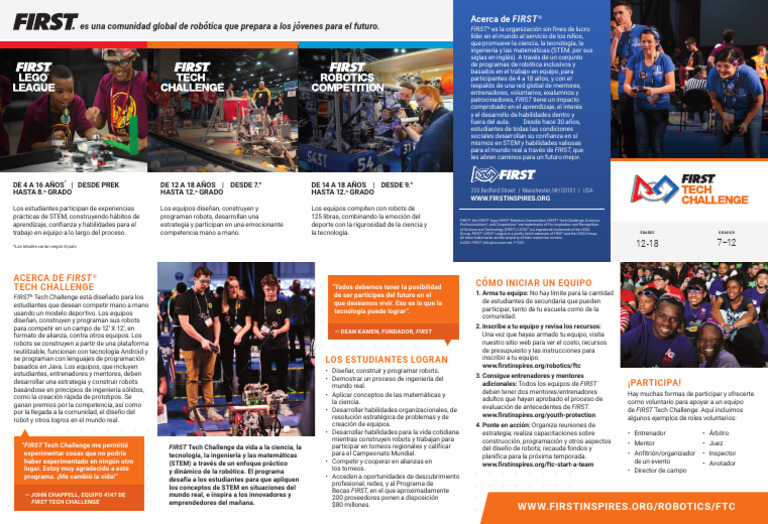 First Tech Challenge Mini Brochure SP | PDF | Robot | Robótica