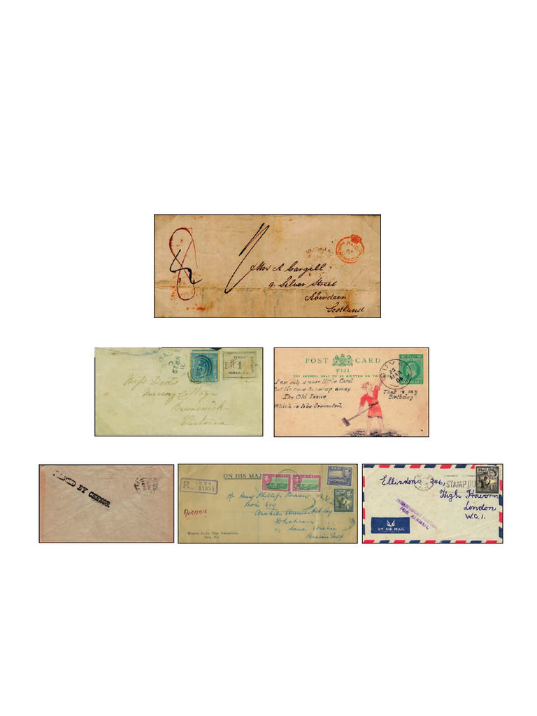 Fidij - 1870-1970 - Postal History | PDF | Postage Stamp | Envelope