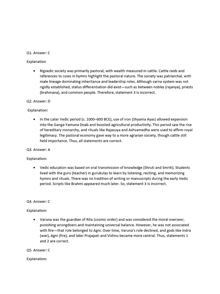 TEST 1_Ancient Explanations | PDF | Upanishads | Vedas