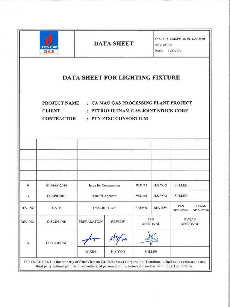 CMGPP DD EL DAS 0008 - Data Sheet For Lighting Fixture - Rev.0 | PDF ...