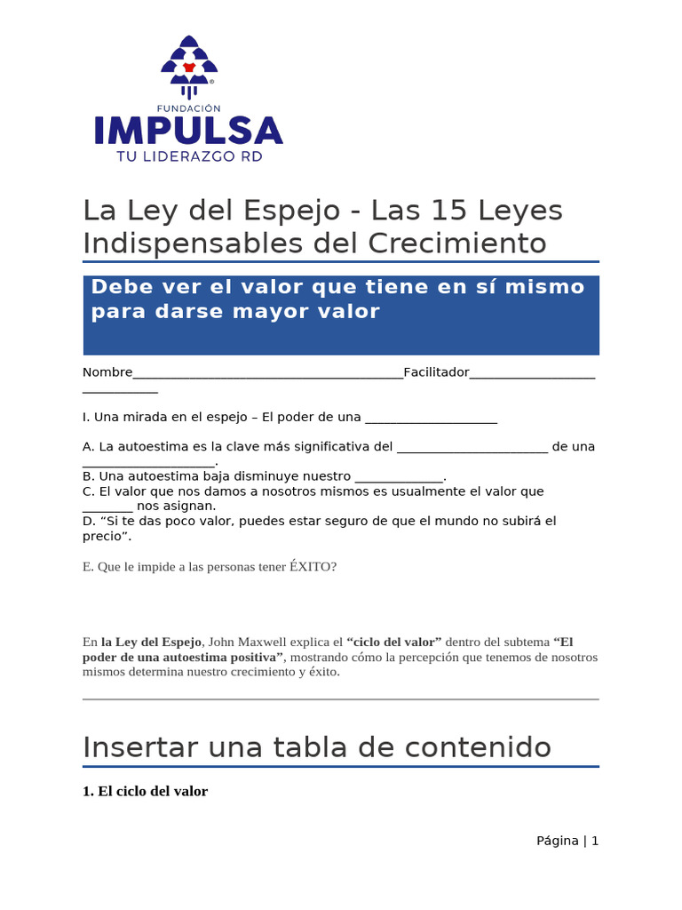 La Ley Del Espejo BRAND | PDF | Autoestima | Sicología