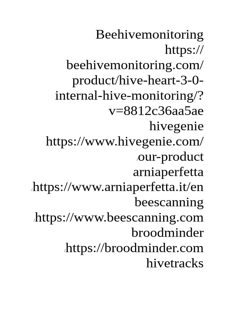 Beehive Monitoring | PDF