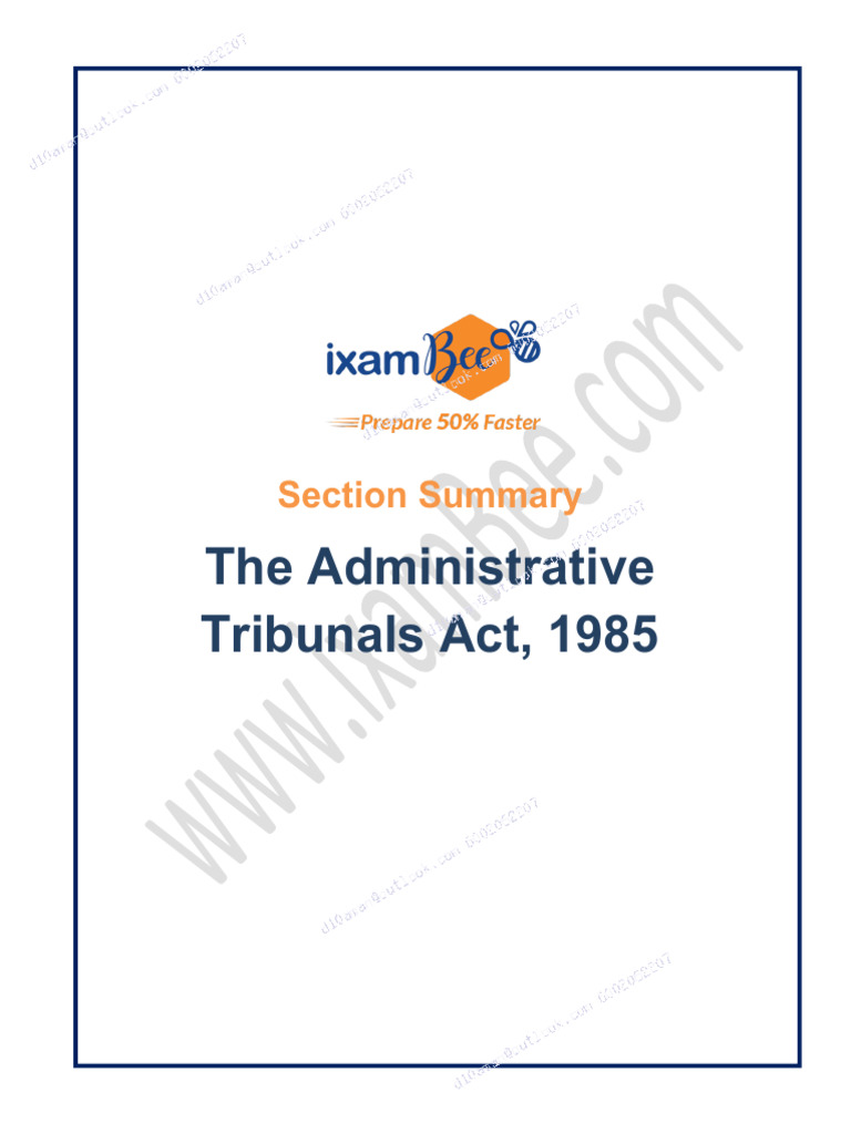 Administrative Tribunal Act Summary Sheet | PDF | Jurisdiction | Tribunal