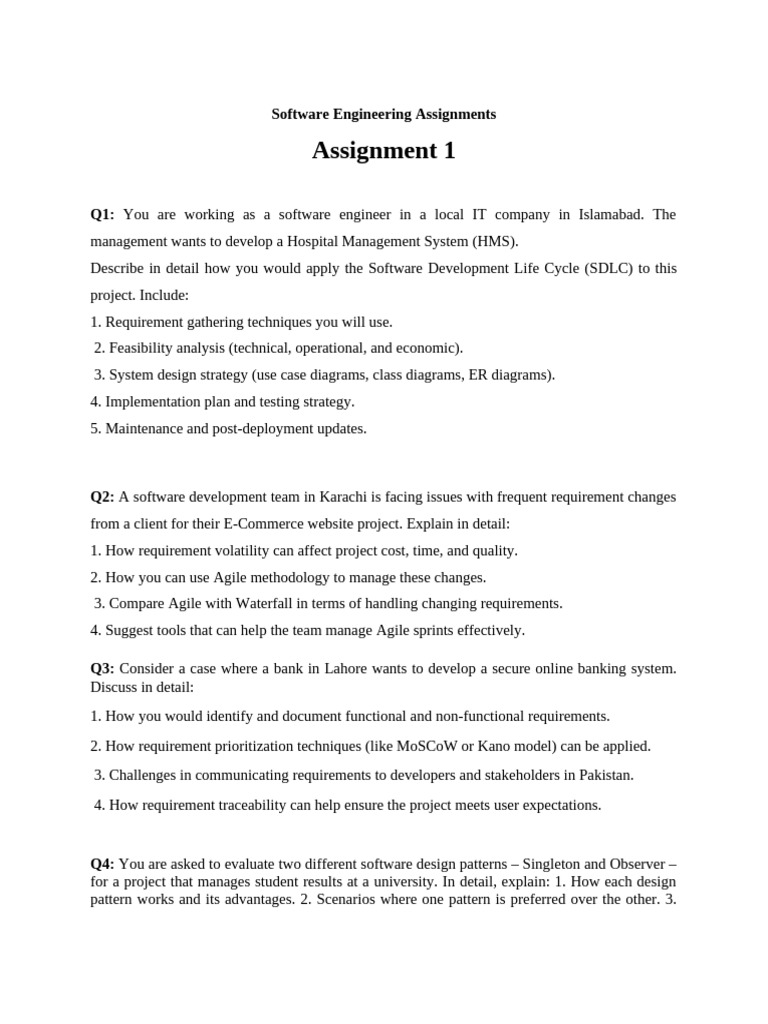 Software Engineering Assignments1 and 2 | PDF | Software Development ...