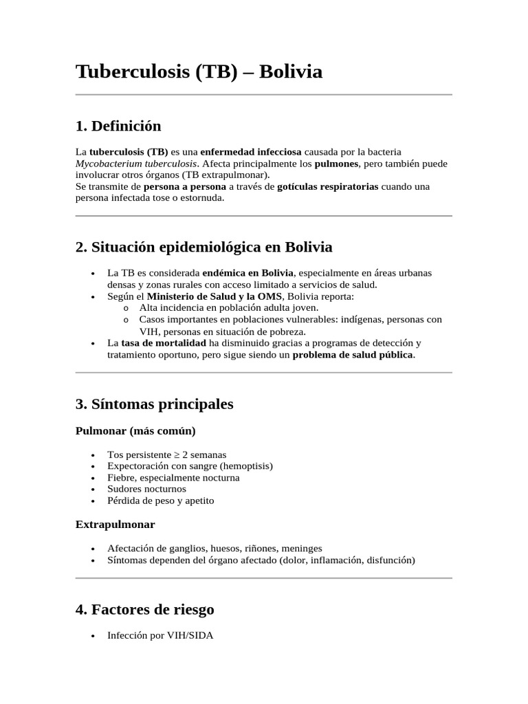 Tuberculosis | PDF | Tuberculosis | Enfermedades y trastornos humanos
