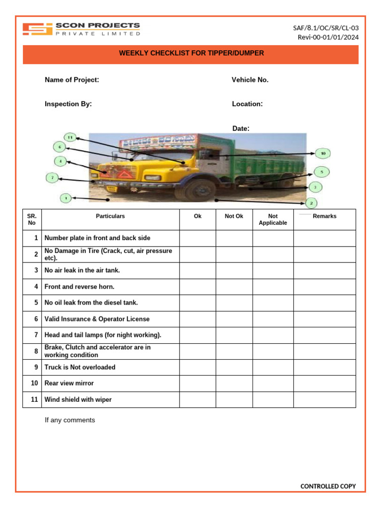 Saf 8.1 Oc Sr Cl 03 Tipper (Dumper) | PDF