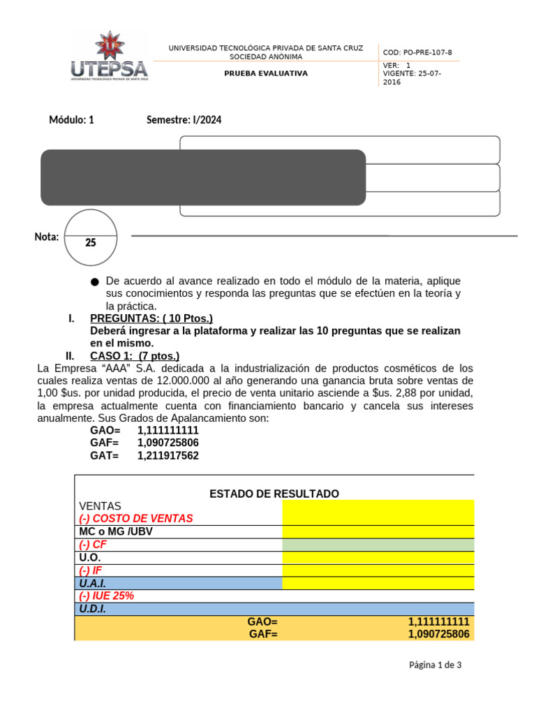 3. EXAMEN FINAL. 04.03.24 | PDF | Economias