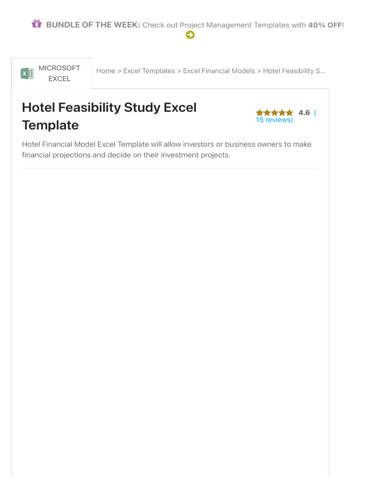 Hotel Feasibility Study Excel Template - Hotel Financial Model | PDF ...