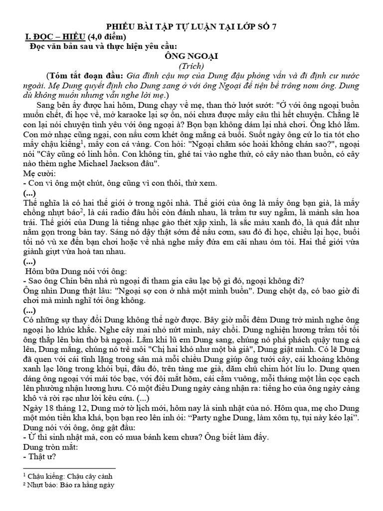 PHIEU BAI TAP VB ÔNG NGOẠI | PDF