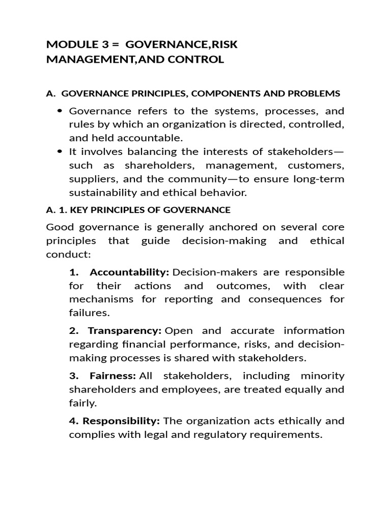 MODULE 3 | PDF | Internal Control | Internal Audit