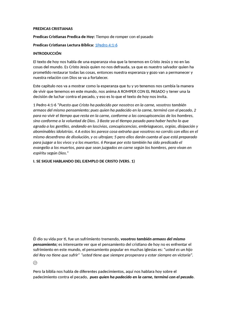 Tiempo de Romper Con El Pasado | PDF | Pecado | Cristo (título)