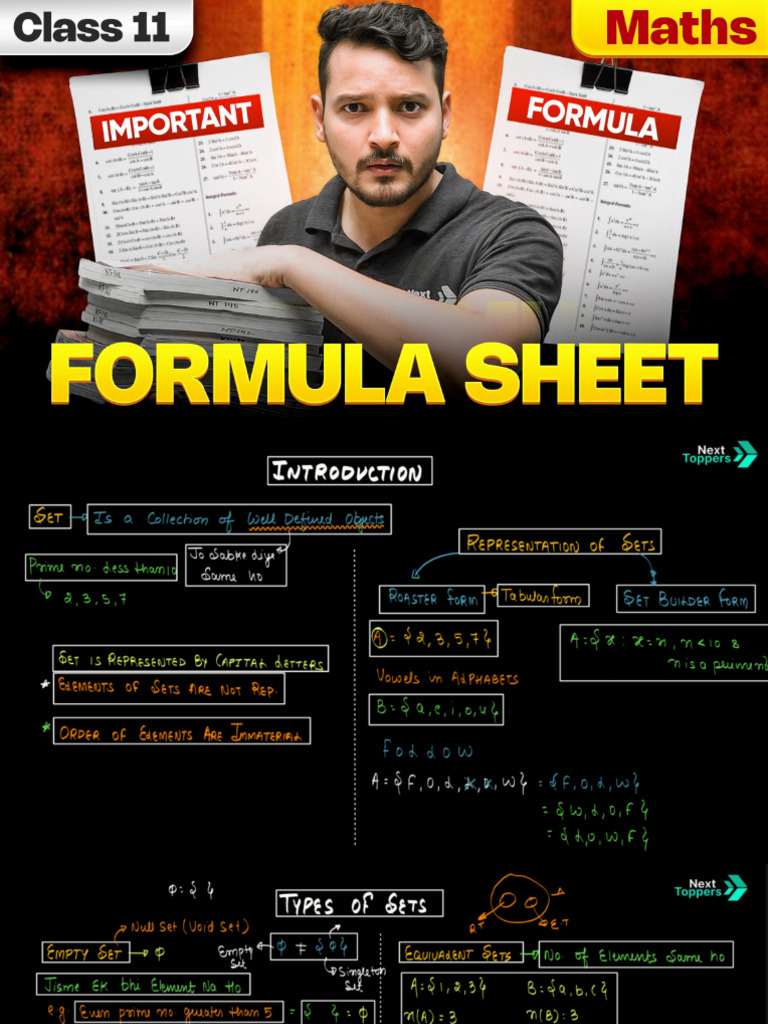Complete Class 11th Maths Formulas in One Shot All 11th Important | PDF