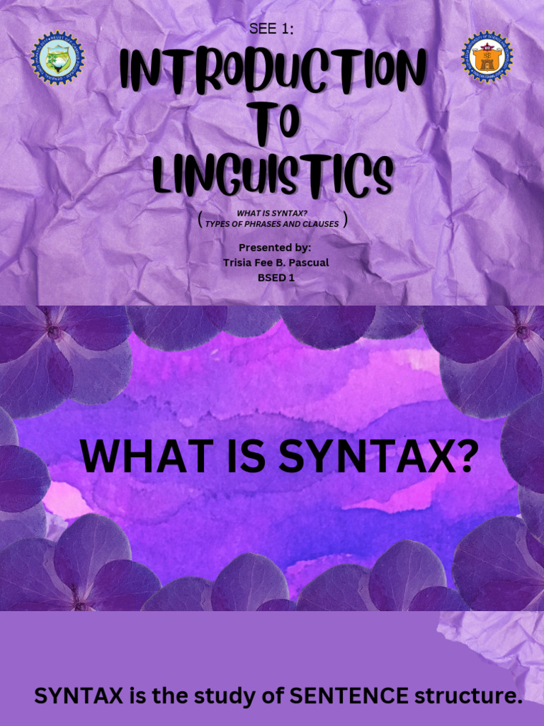 SEE1.TRISIAFEEPASCUAL.WHATISSYNTAX | PDF | Subject (Grammar) | Adjective