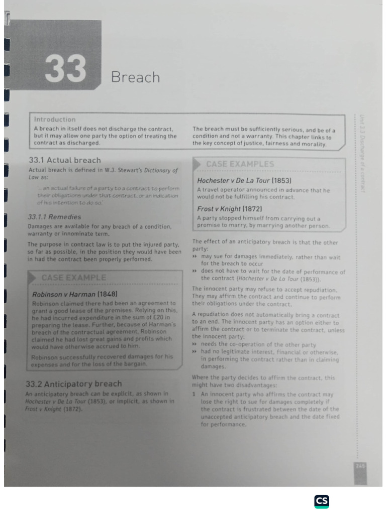 Chap 33 Contract Law A Level | PDF