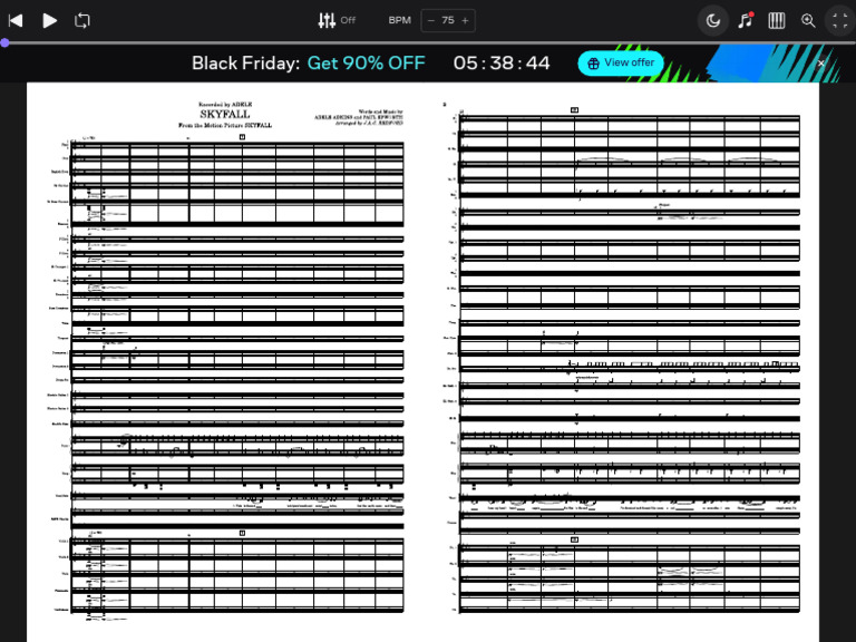Skyfall - Adele (Full Orchestral Score W Guitars and Drums) Sheet Music ...