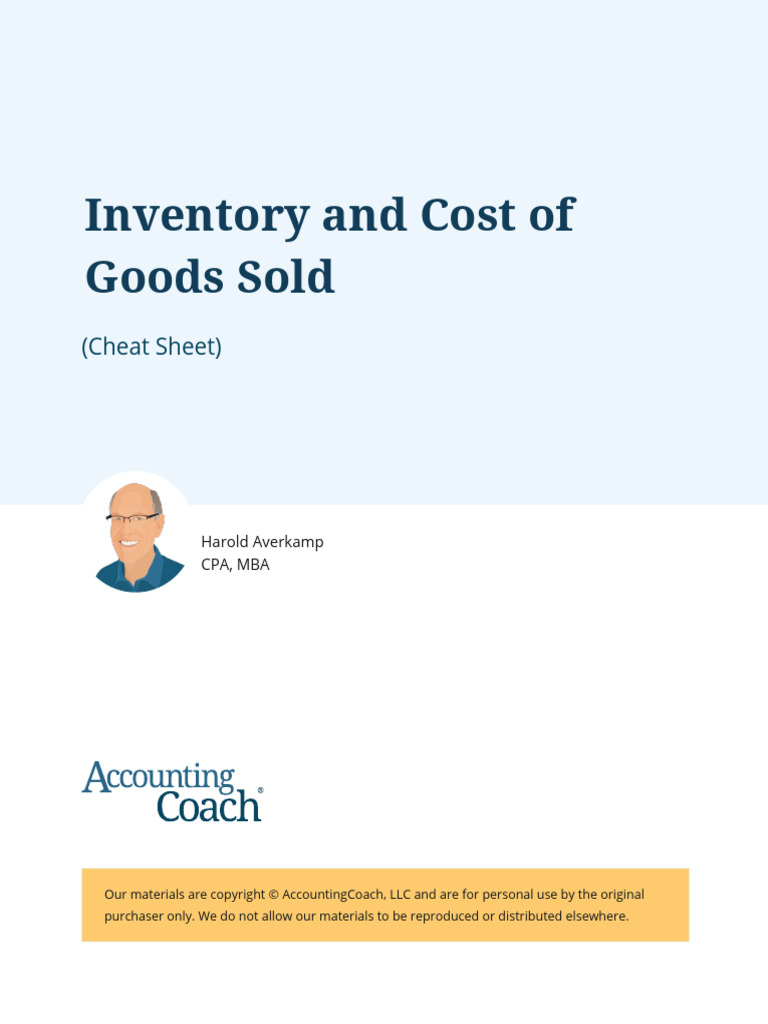 18.1 Inventory and Cost Goods Sold Cheat Sheet | PDF | Cost Of Goods ...
