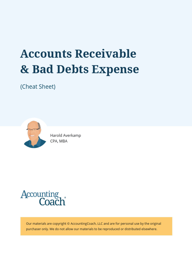 16.1 Accounts Receivable and Bad Debts Expense Cheat Sheet | PDF ...