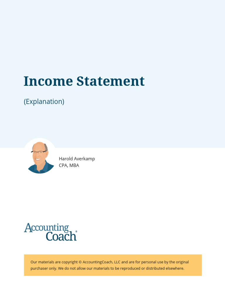 12 Income Statement Explanation | PDF | Book Value | Income Statement