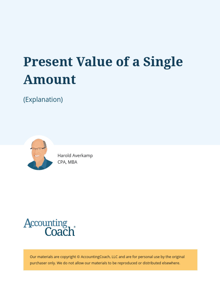 23 Present Value of a Single Amount Explanation | PDF | Present Value ...