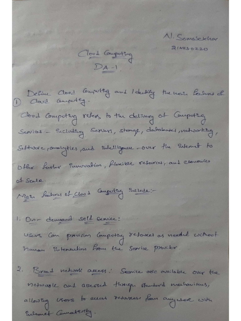 Cloud Computing DA-1 | PDF