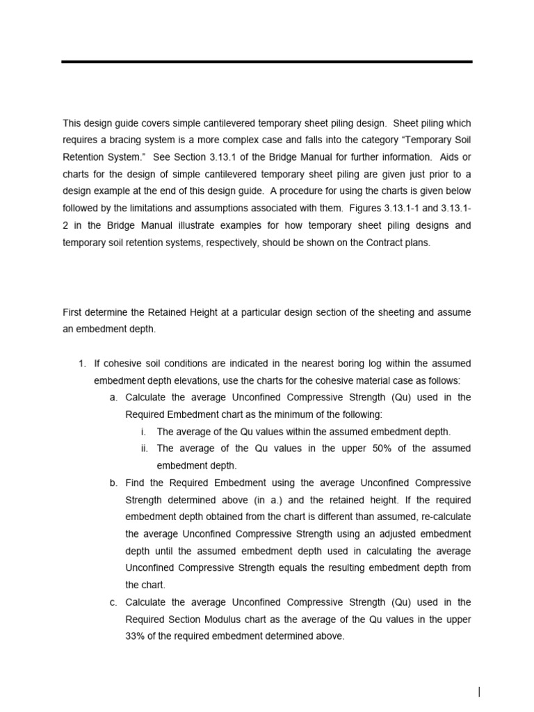 BM 3.13.1-Temporary Sheet Piling Design | PDF | Geotechnical ...