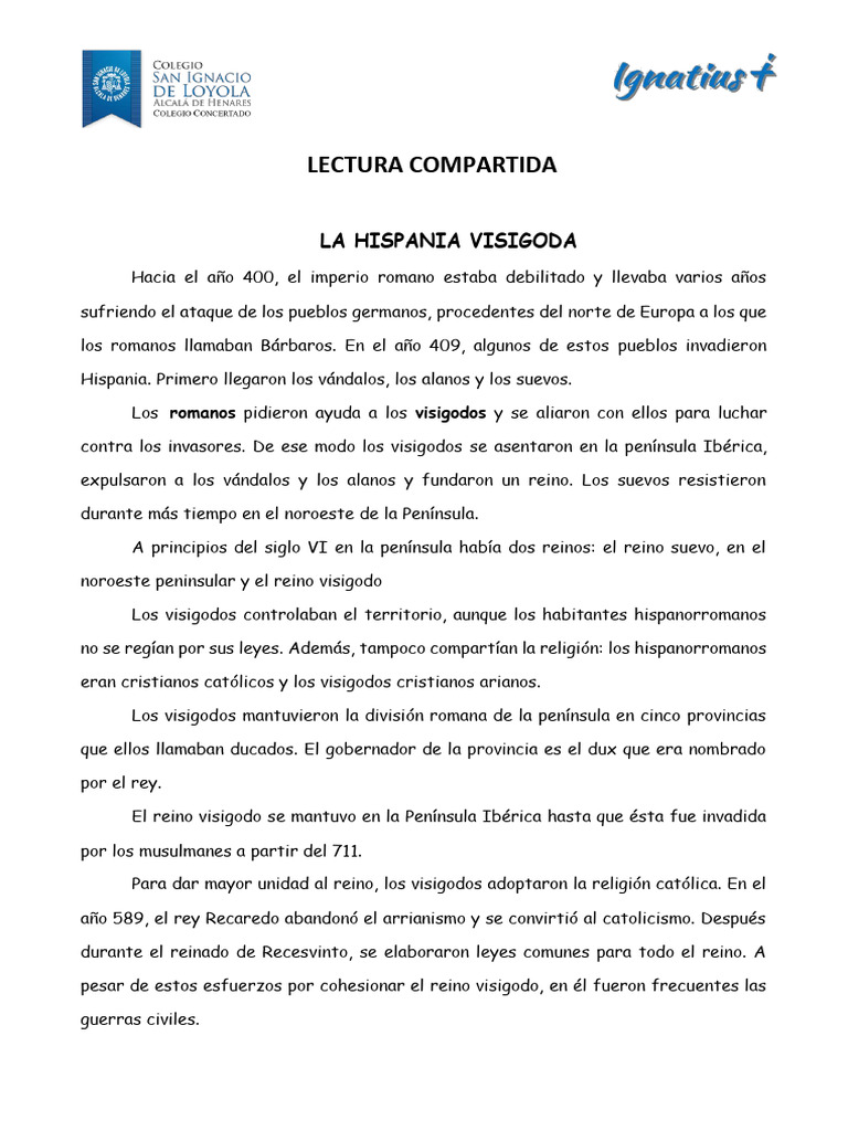 1. La Hispania Visigoda | PDF | Edades medias | Europa