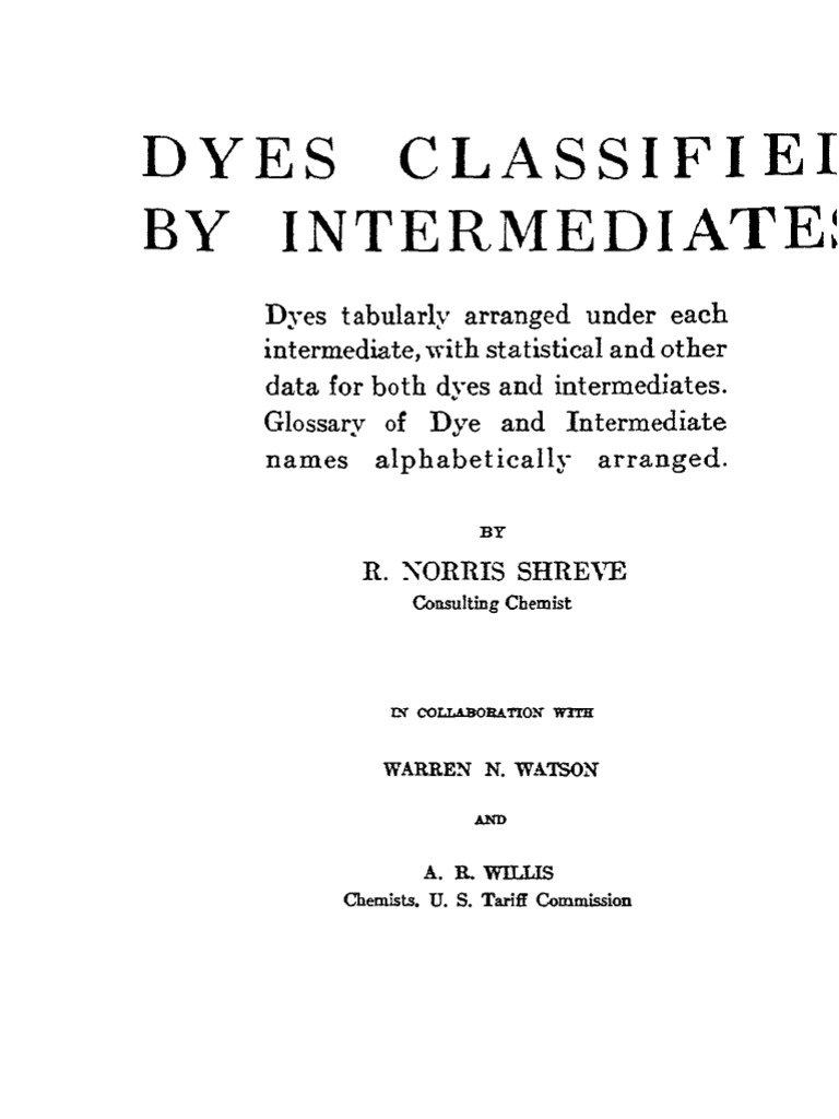 Dyes Classified by Intermediates | PDF | Dye | Chemistry