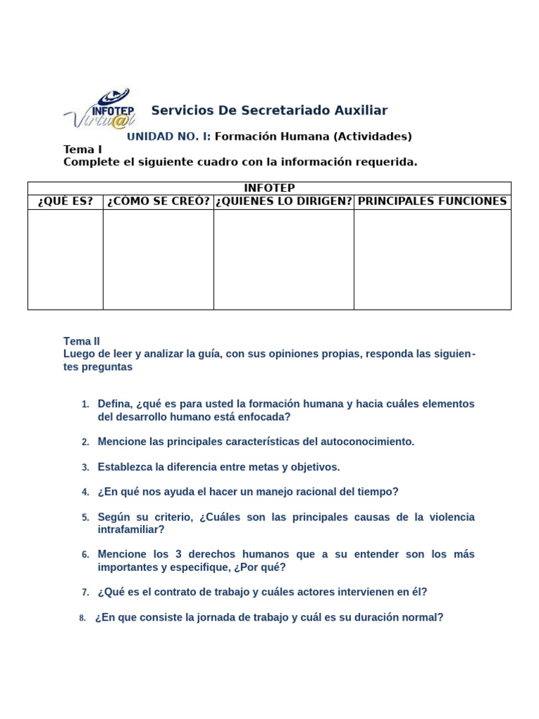 Actividad 1 modulo 1 formaciÃ³n humana (2) | PDF