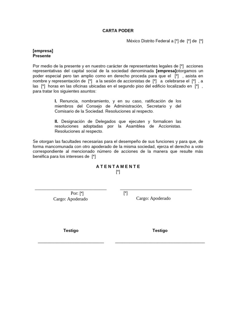Carta Poder 2 | PDF