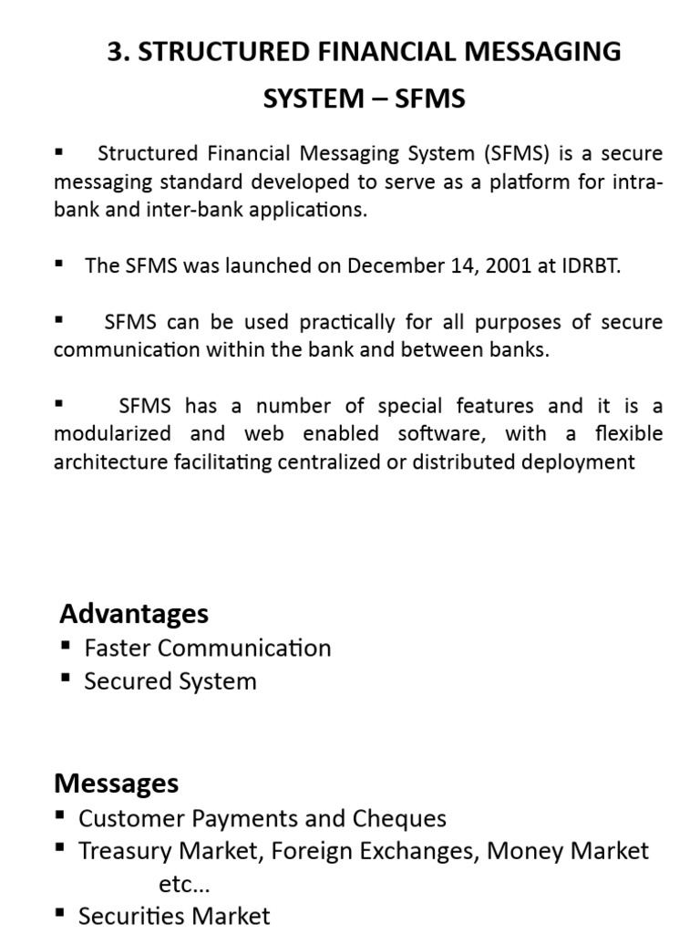 Structured Financial Messaging System - Sfms | PDF