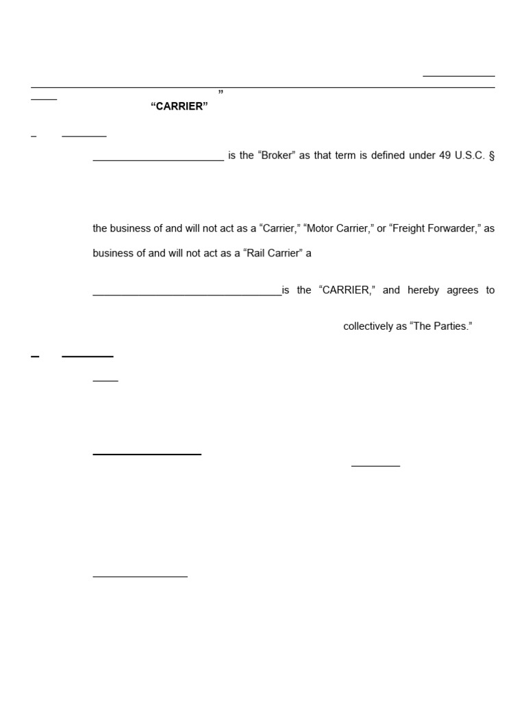 Sfs Carrier Packet Updated | PDF | Cargo | Indemnity