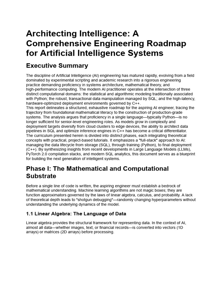 AI Roadmap - Beginner To Builder | PDF | Matrix (Mathematics) | Vector ...