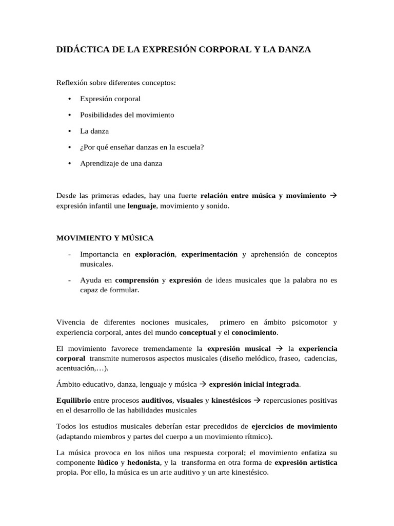 Moodle Didáctica de La Expresión Corporal y La Danza | PDF | Bailes ...