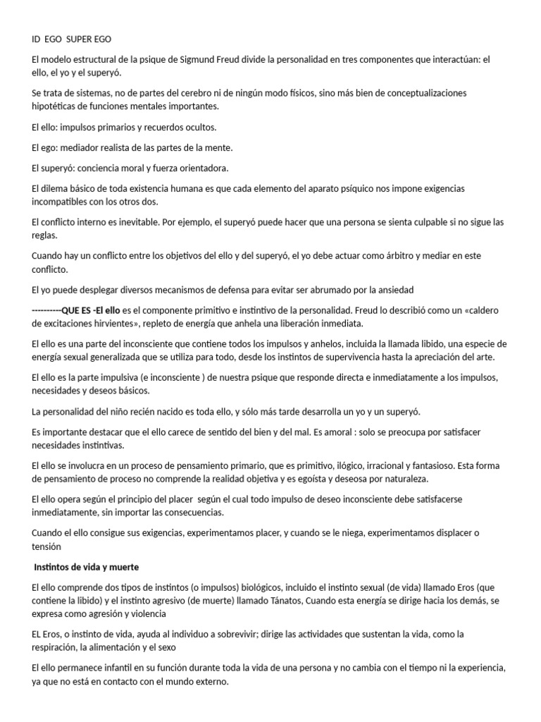Id Ego Super Ego Mejorado | PDF | Mente inconsciente | Psique (psicología)