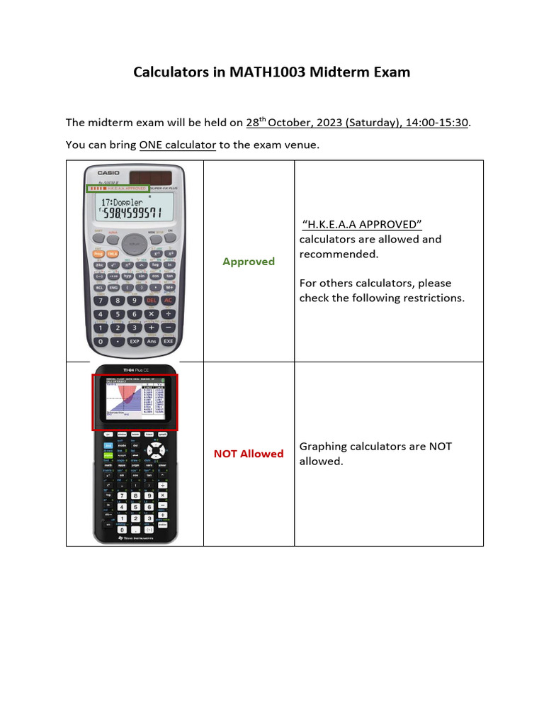 Calculators Formula | PDF