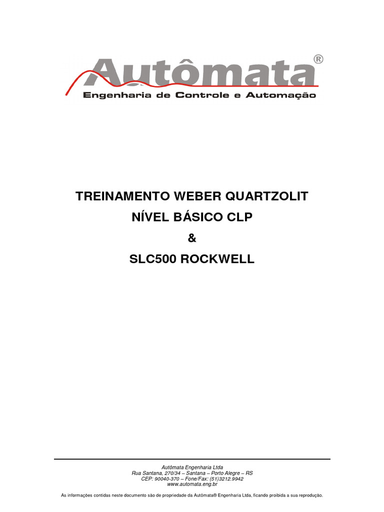 CLP Básico - SLC500 Rockwell | PDF | Controlador lógico programável ...