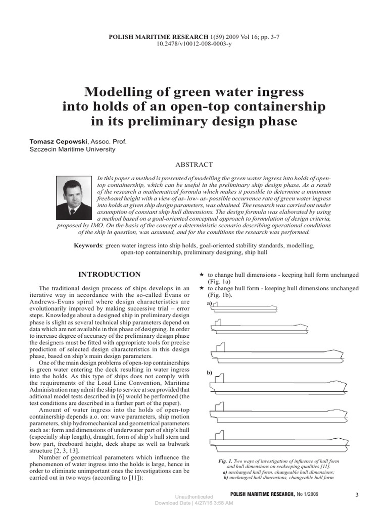 Modelling of Green Water Ingress | PDF | Ships | Regression Analysis
