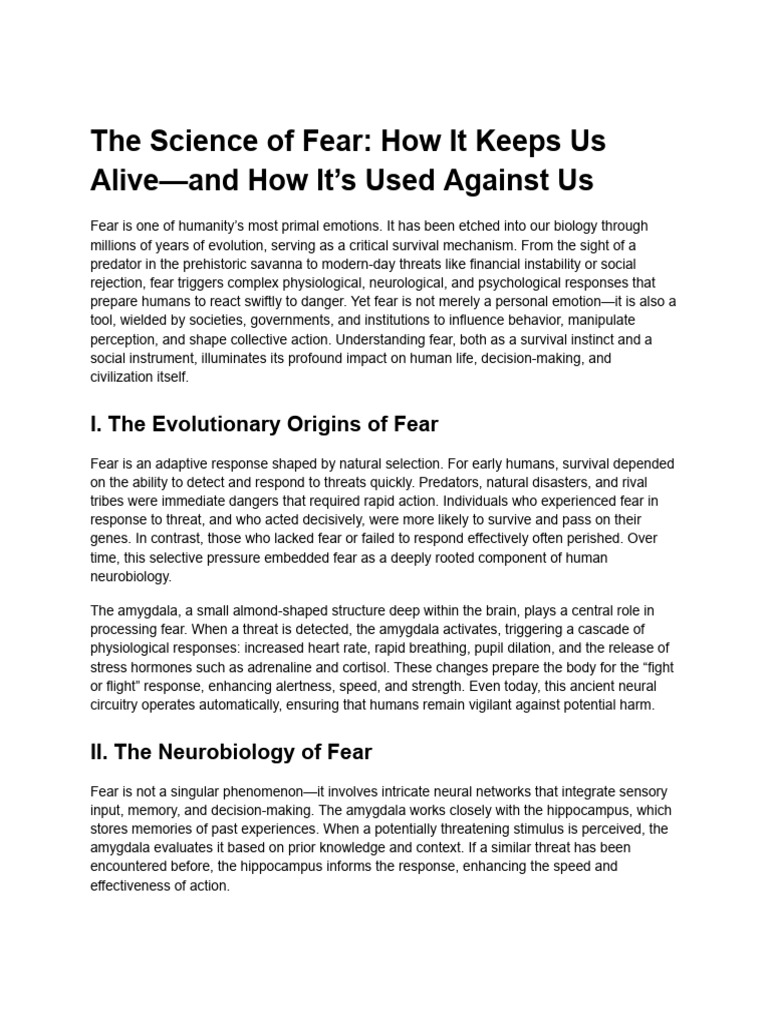 The Science of Fear_ How It Keeps Us Alive—and How It’s Used Against Us ...