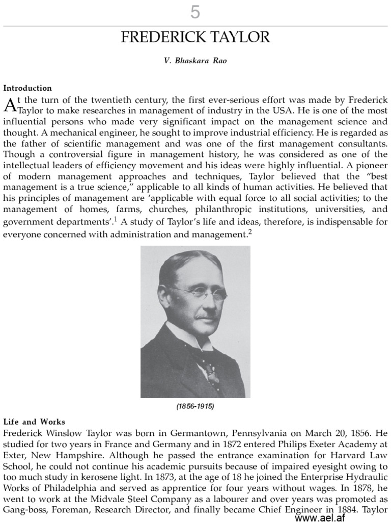 Frederick W Taylor | PDF | Piece Work | Science