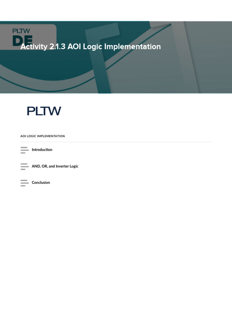 2.1.3 AOI Logic Implementation | PDF | Logic Gate | Integrated Circuit