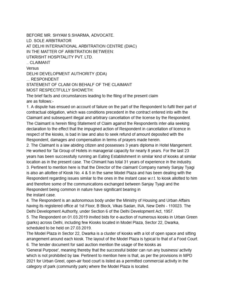 Arb mid | PDF | Damages | Breach Of Contract