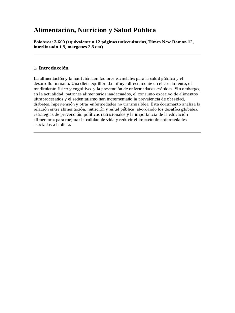 Alimentación, Nutrición y Salud Pública | PDF | Alimentos | Nutrición