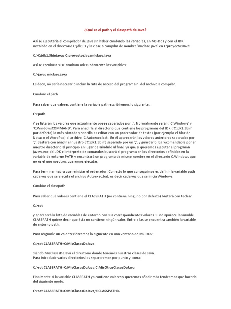 Qué Es El Path y El Classpath de Java | PDF