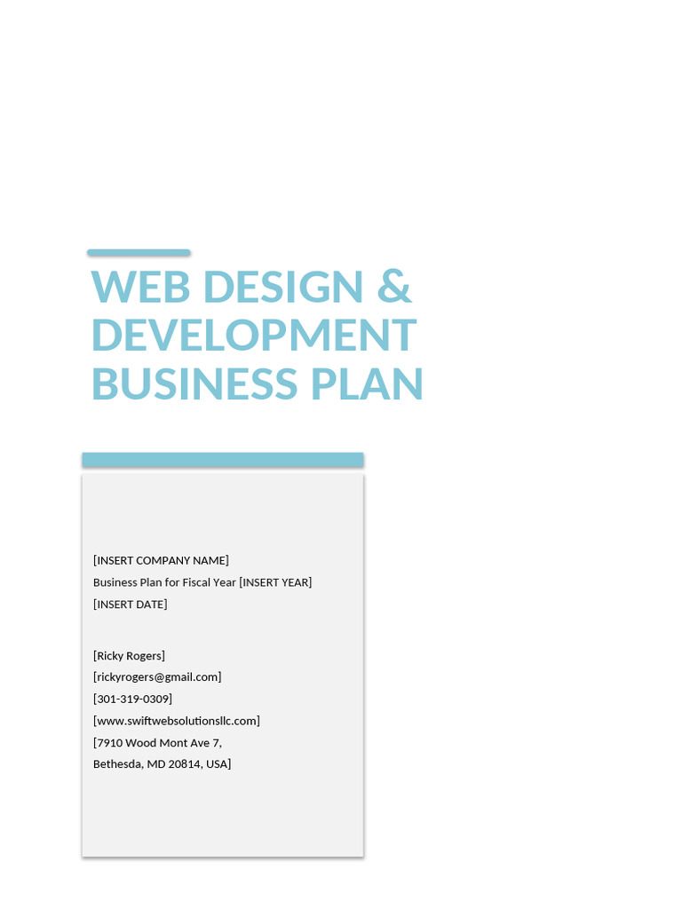 29 - Web Design & Development Business Plan Template | PDF | Equity ...