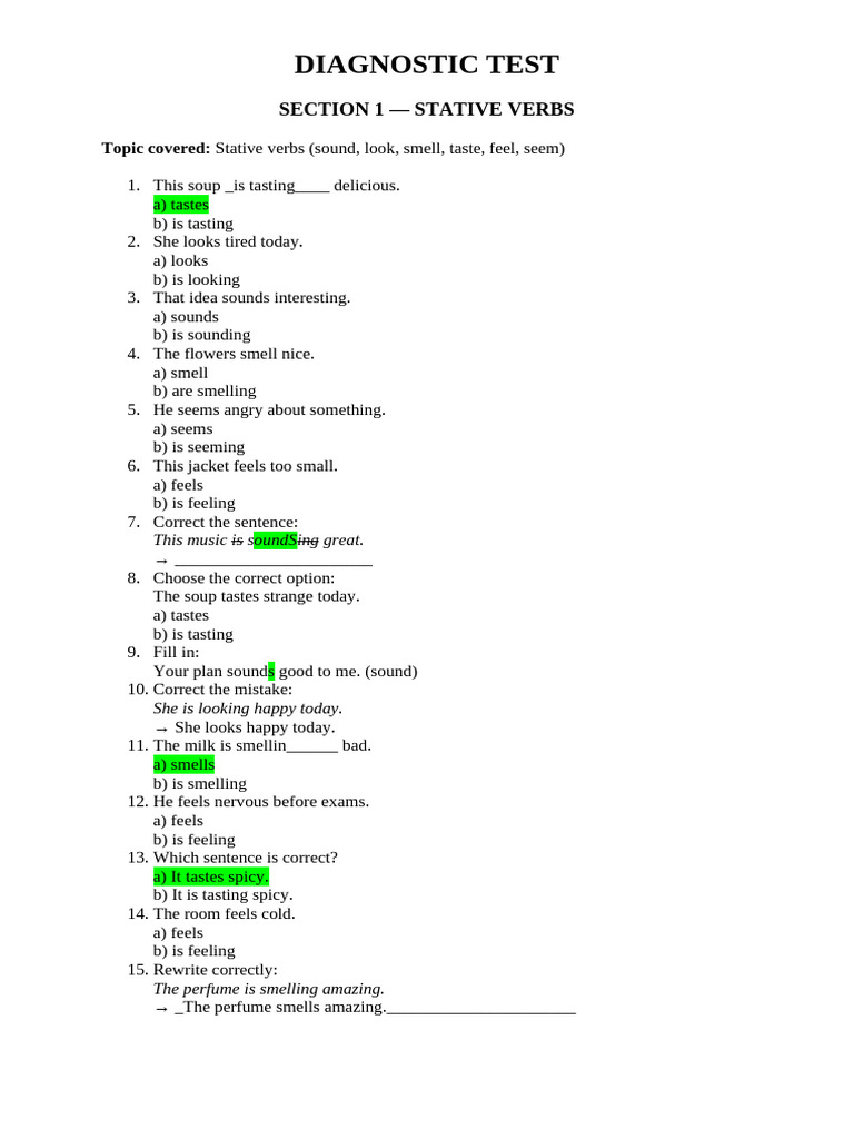 DIAGNOSTIC - TEST English | PDF | Linguistics