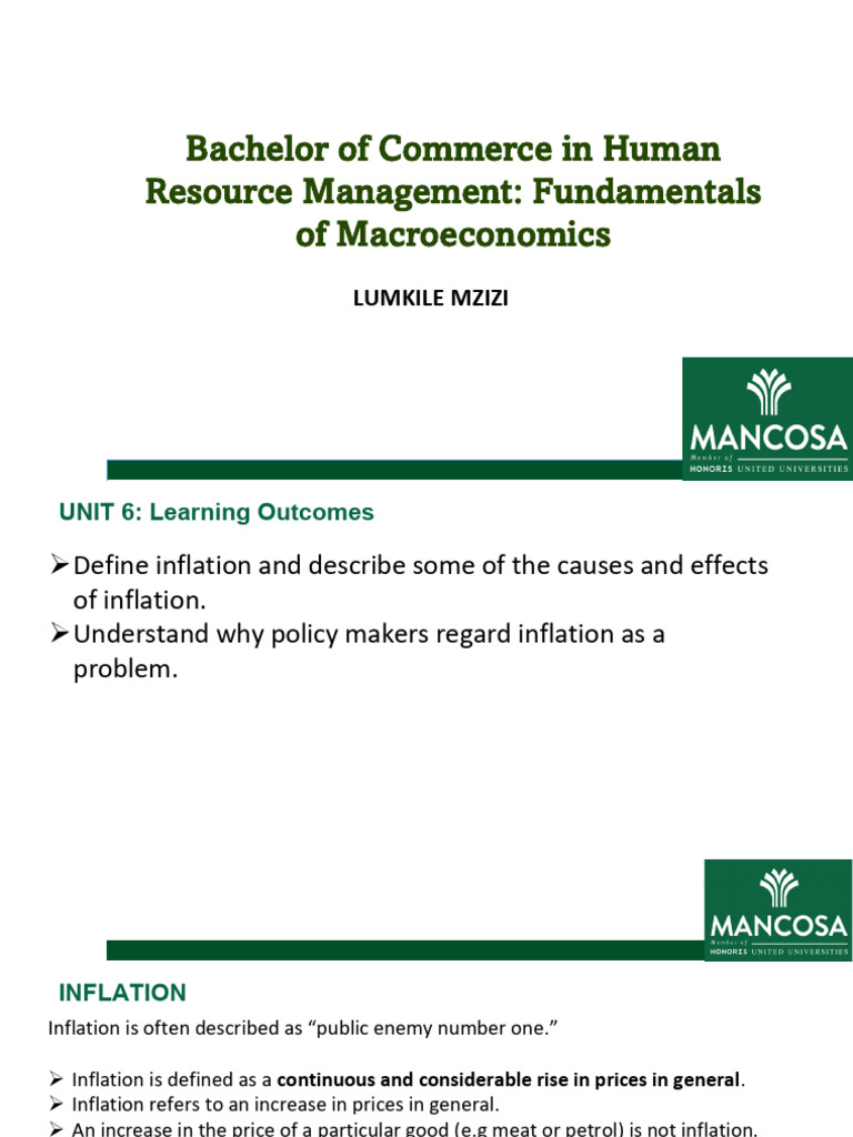 Unit 6 Fundamentals of Macroeconomics | PDF | Cost Of Living | Inflation