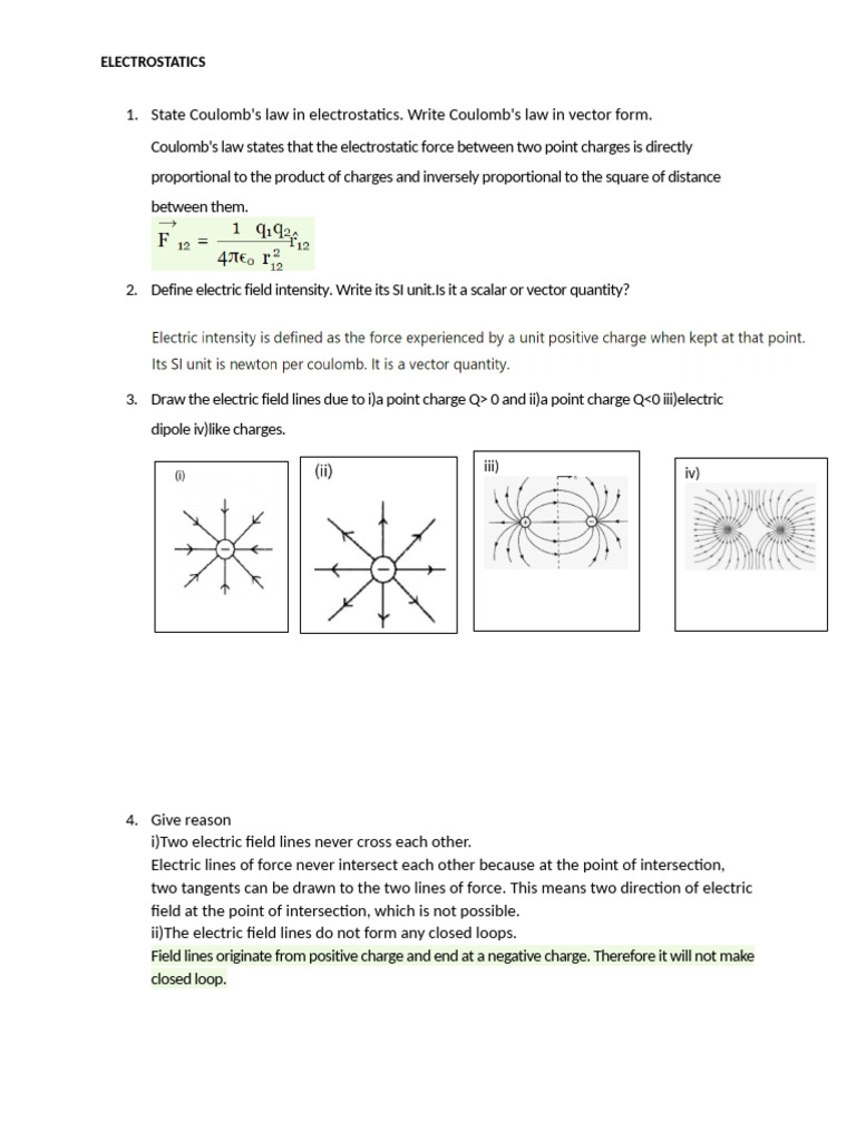 Electrostatics | PDF | Electric Field | Mechanics